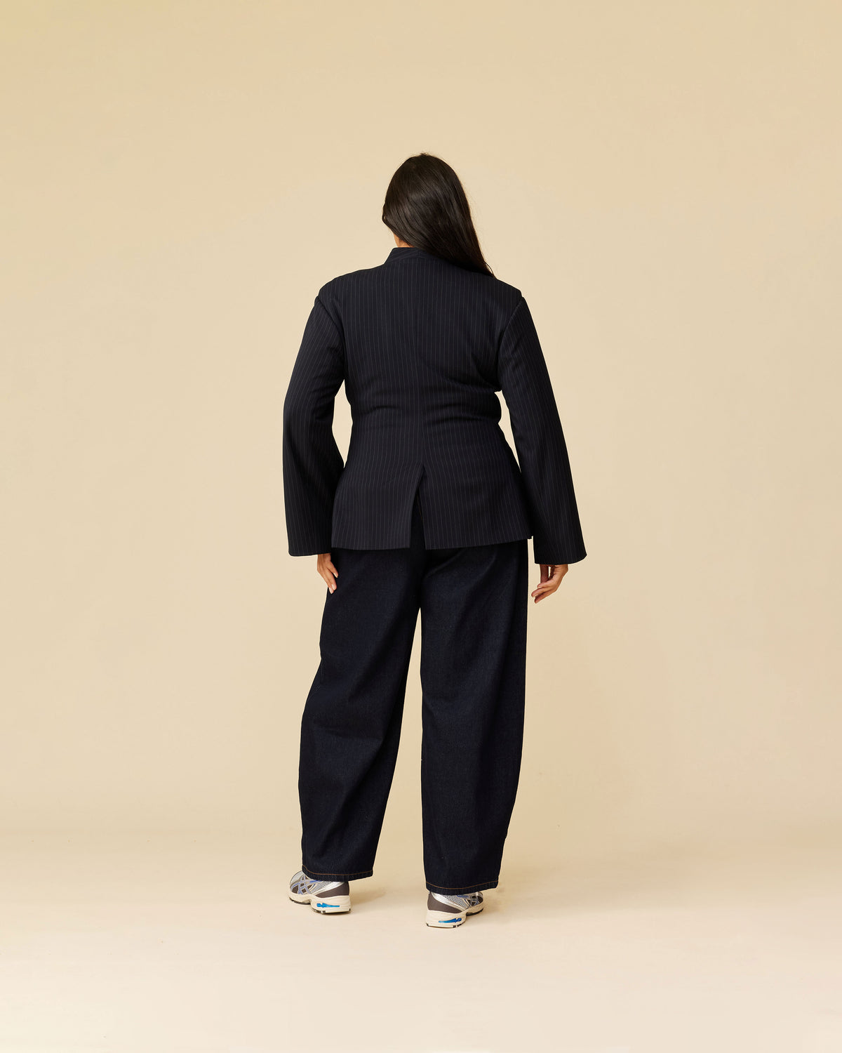 COCO BLAZER NAVY PINSTRIPE | RUBY