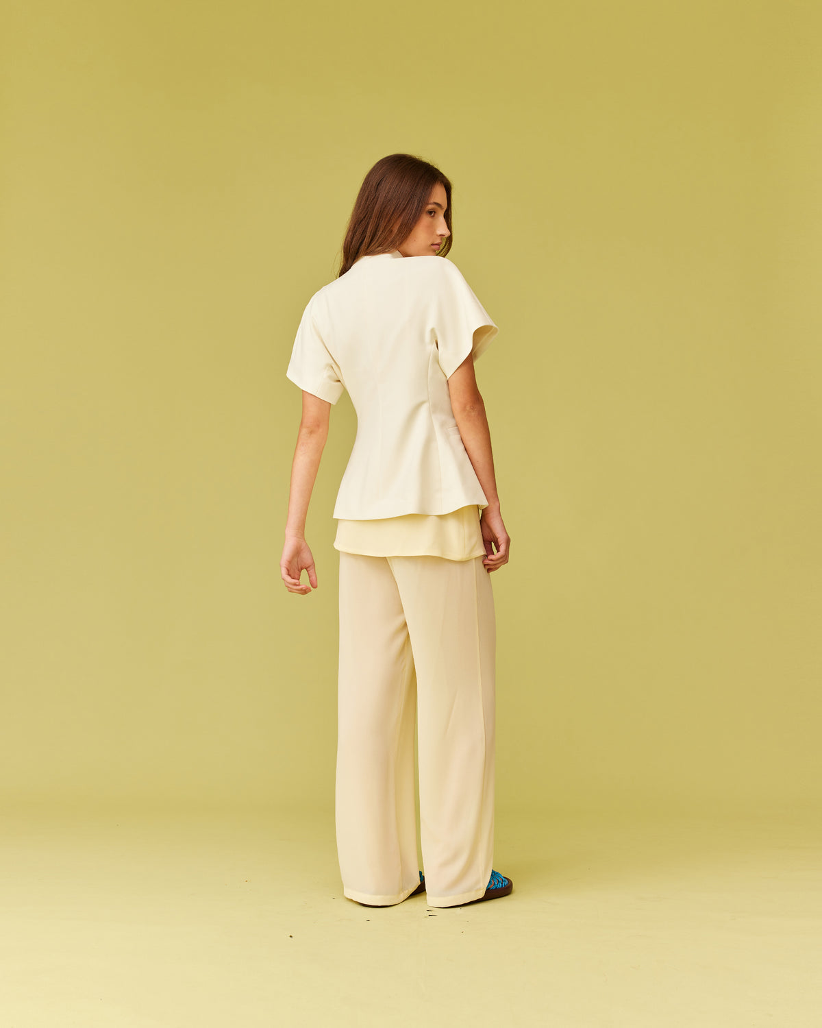 COCO SHORT SLEEVE BLAZER BUTTERCREAM | RUBY