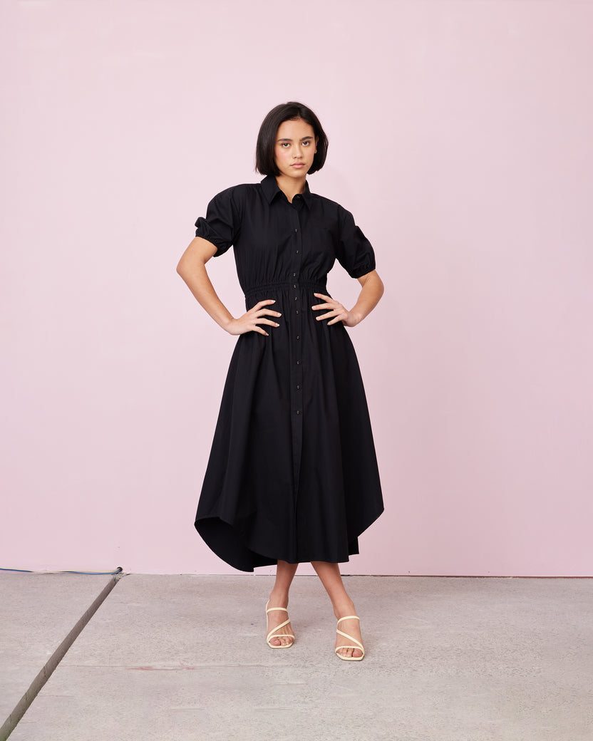 COMET SHIRT DRESS BLACK | RUBY