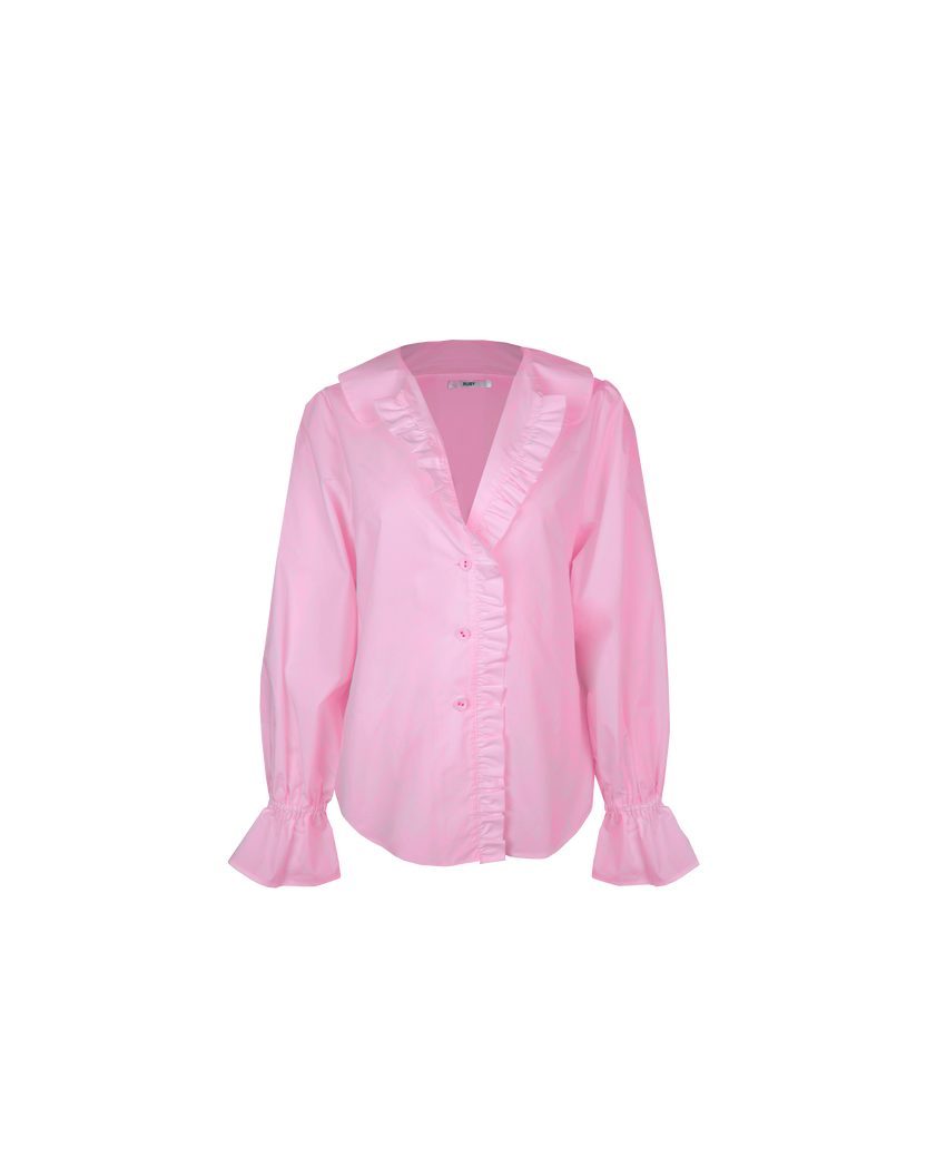 SANDLER RUFFLE SHIRT PINK | RUBY