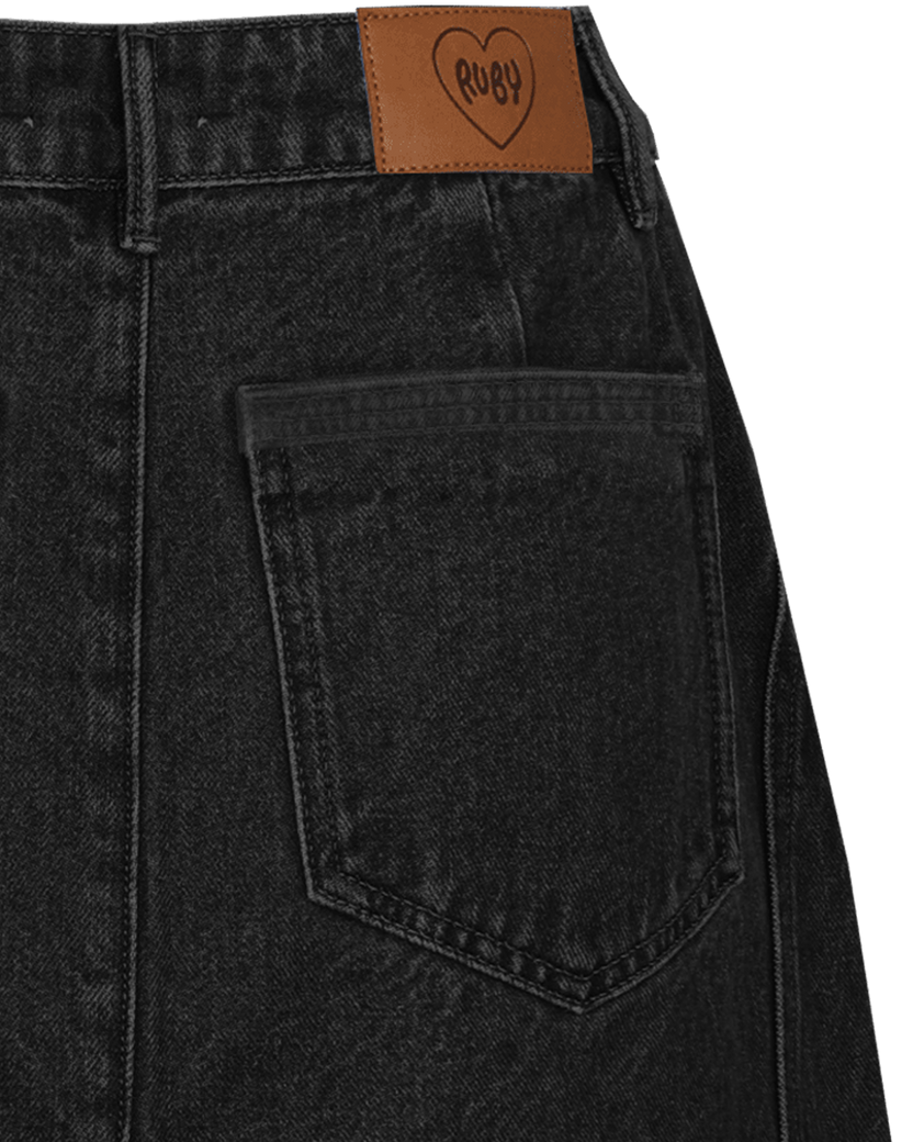 SUBLIME DENIM MINI SKIRT BLACK | RUBY