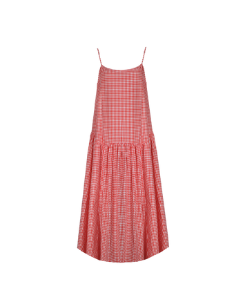 TRULLI RELAXED DRESS RED GINGHAM | RUBY