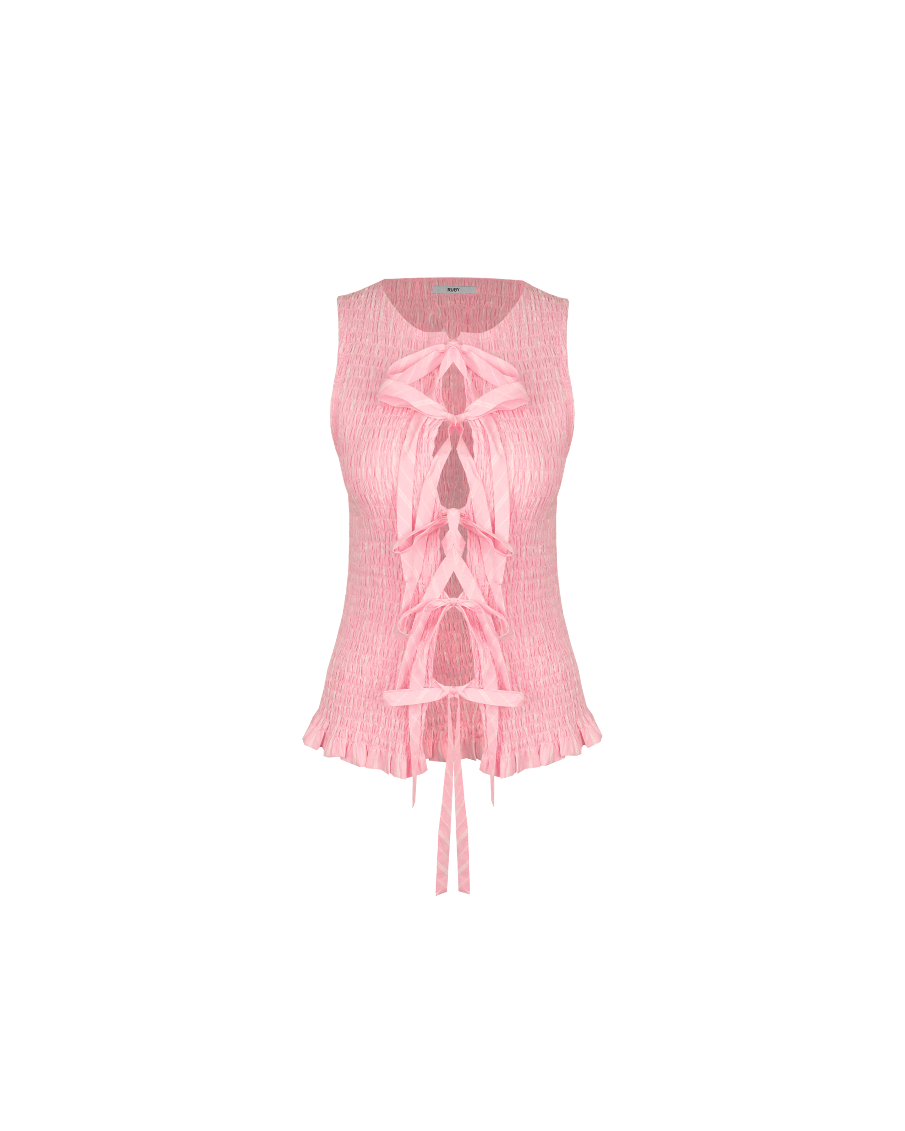 TRULLI TIE TOP PINK STRIPE | RUBY