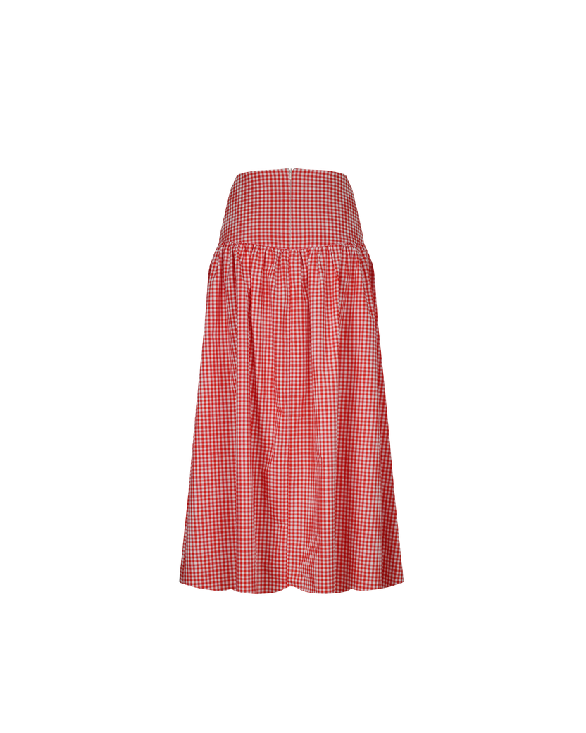 TRULLI SKIRT RED GINGHAM | RUBY