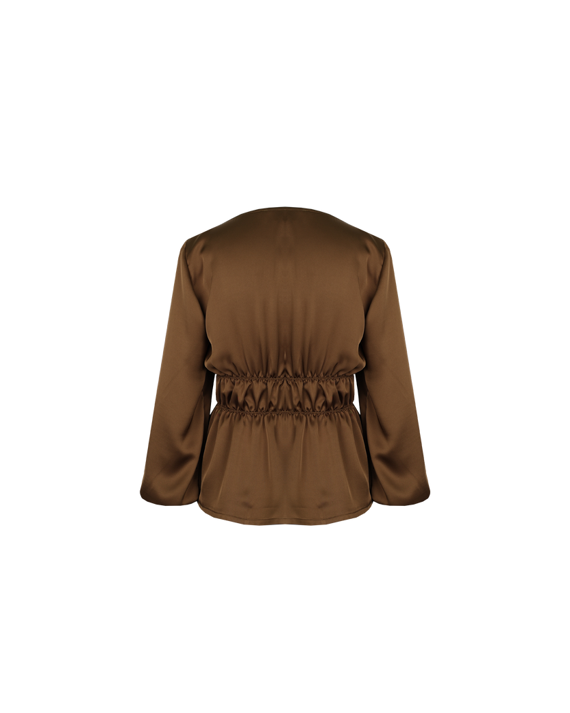 UMA SATIN BLOUSE BRONZE | RUBY