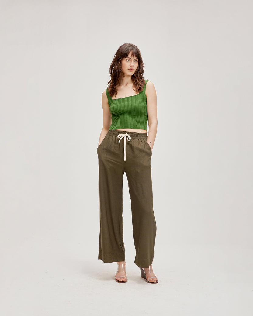 CORVETTE TROUSER PETITE DARK GREEN | RUBY