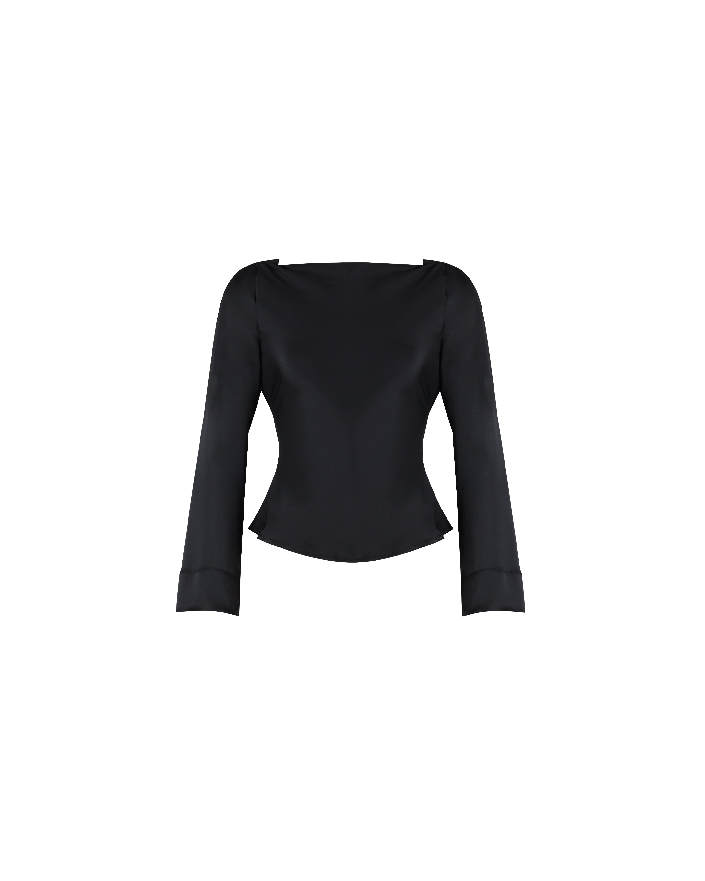 FIREBIRD SATIN COWL TOP BLACK | RUBY